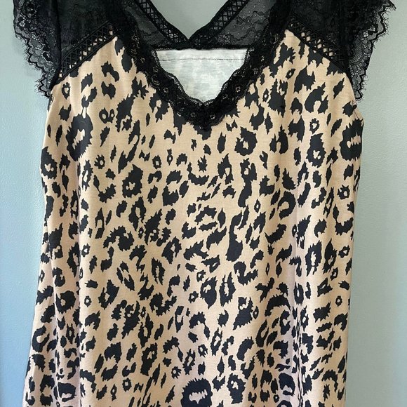Unknown | Tops | Leopard Print Lace Top | Poshmark